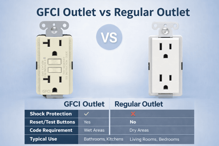 GFCI Outlet vs Regular Outlet: What’s the Difference and When to Use ...
