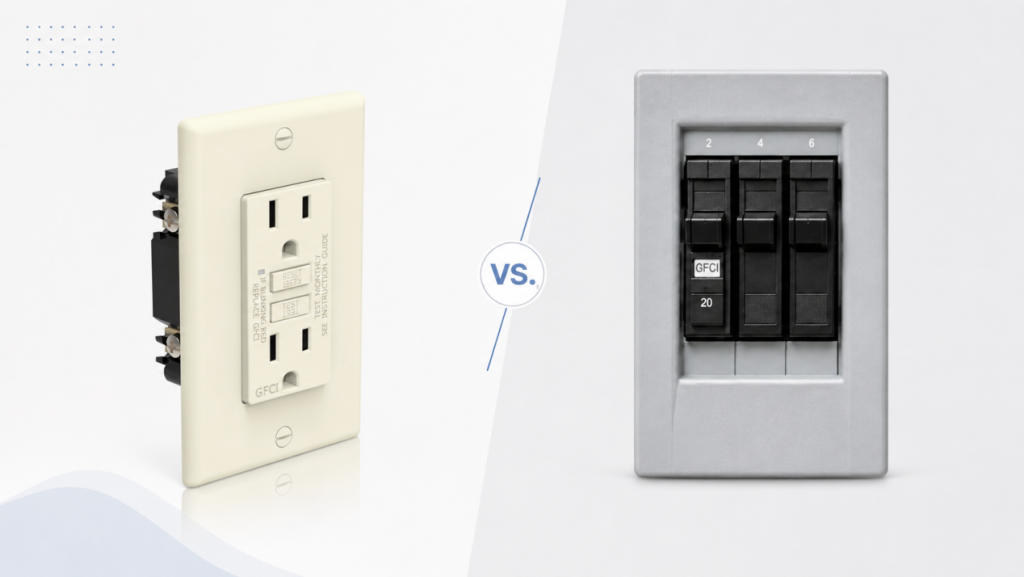 GFCI Receptacle vs. GFCI Circuit Breaker: How to Choose - Faith